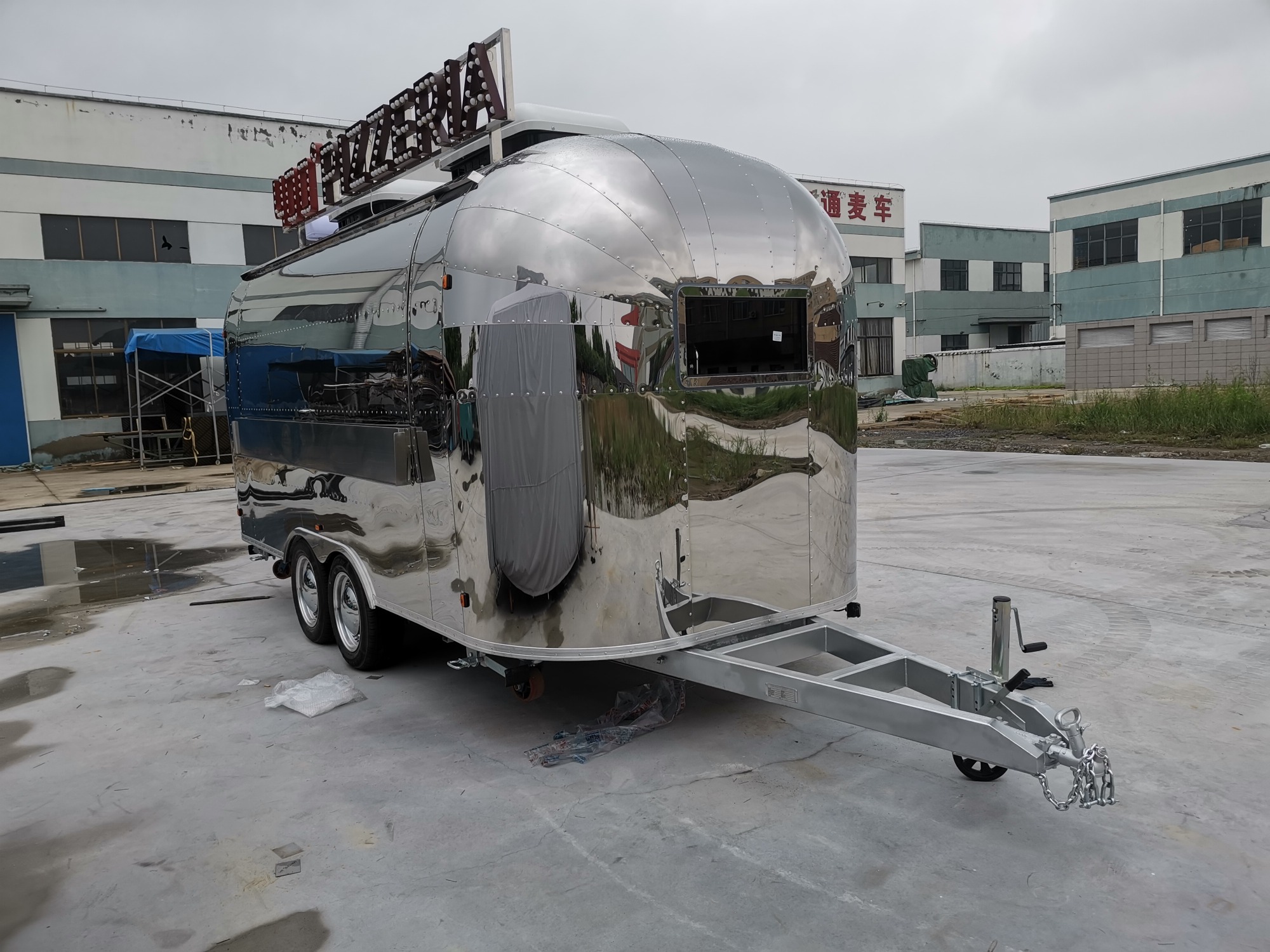 Customize-Retro Catering trailer Stainless steelFood truck Food Trailer ...