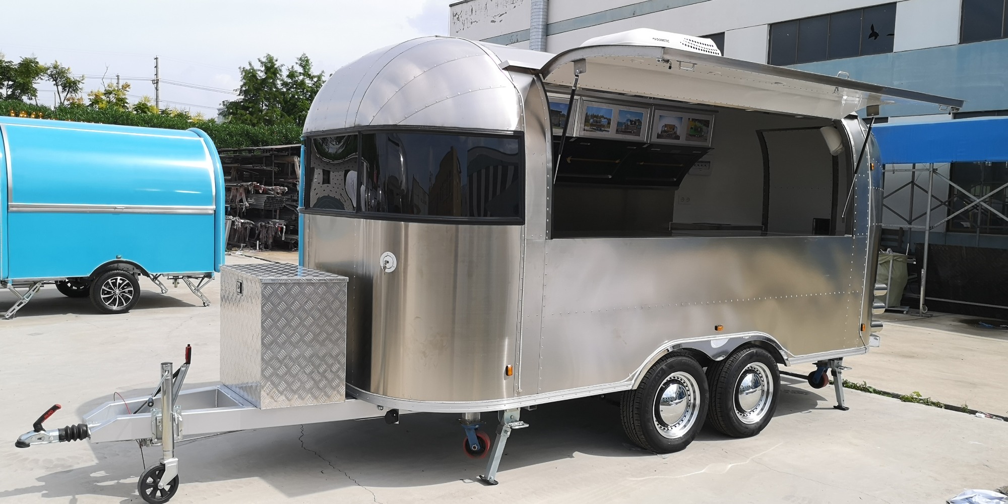 Customize-Retro Catering trailer Stainless steelFood truck Food Trailer ...