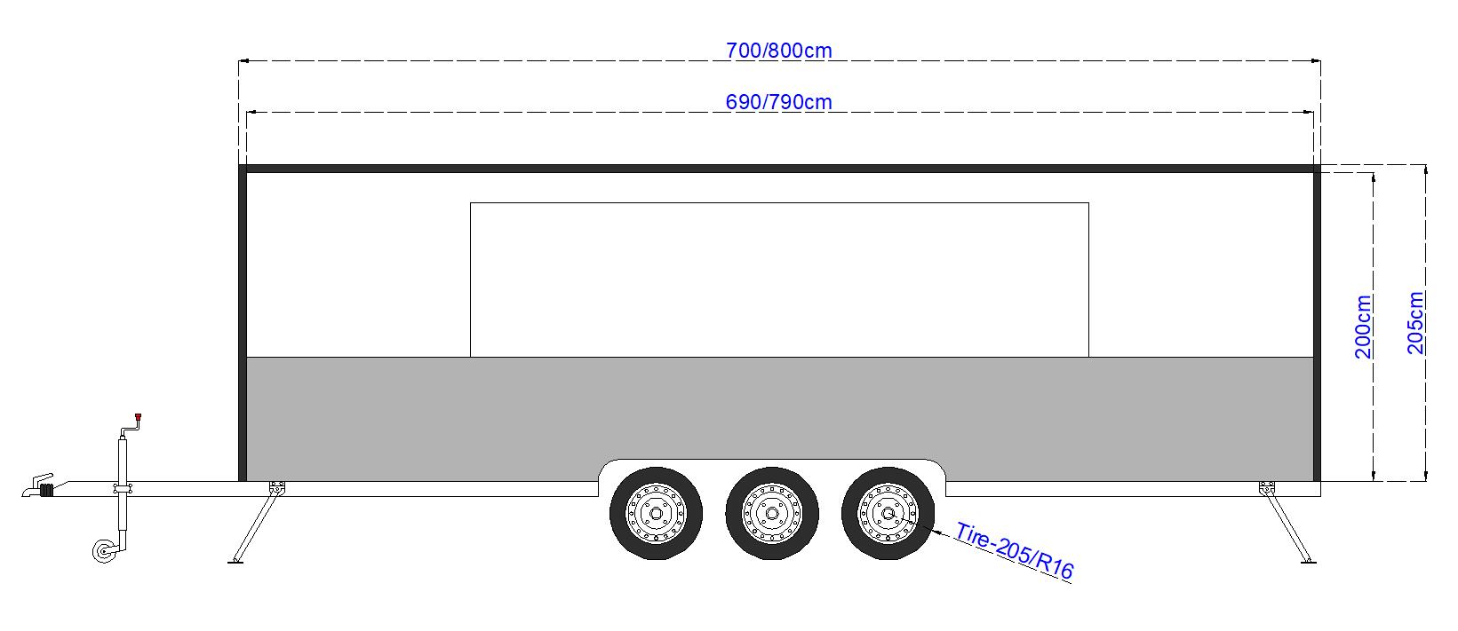 Custom large food trailer food truck catering trailer